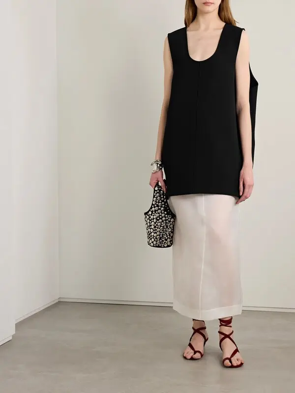 Khaite Nyona Oversized Crepe Mini Dress