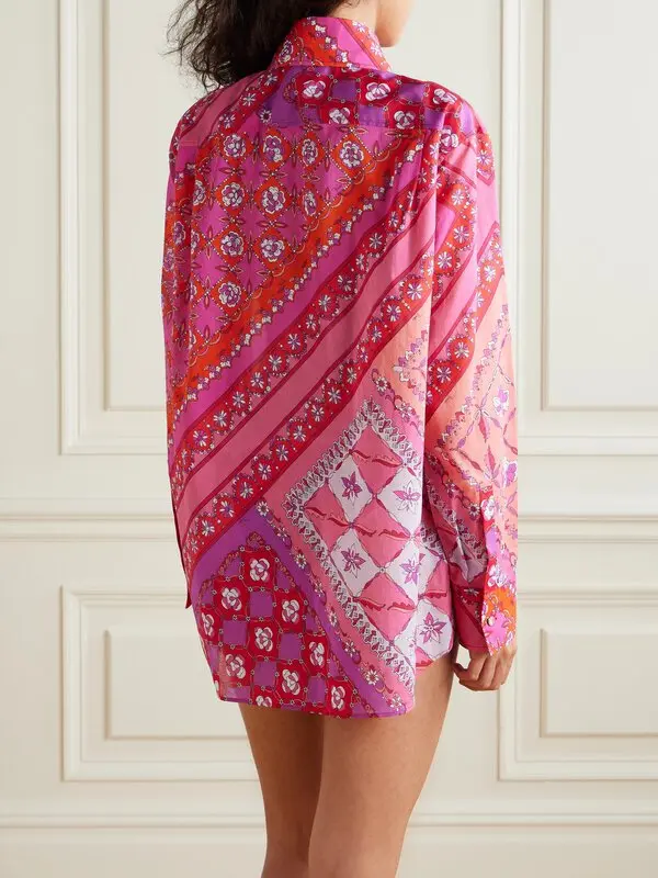 Emilio Pucci Festa Oversized Printed Cotton-voile Shirt