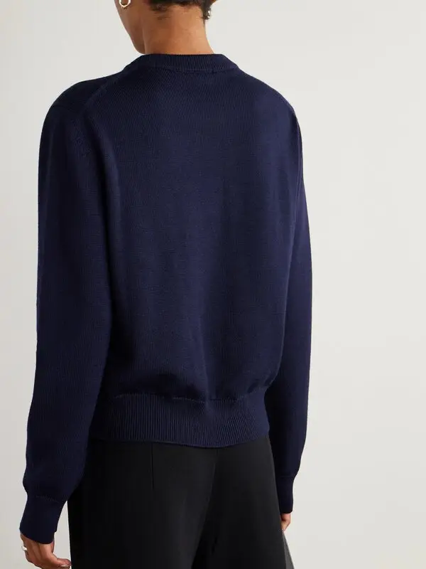 JIL SANDER Embroidered Merino Wool Sweater