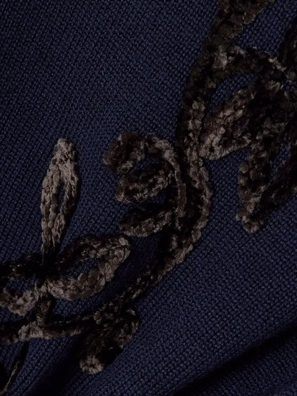 JIL SANDER Embroidered Merino Wool Sweater