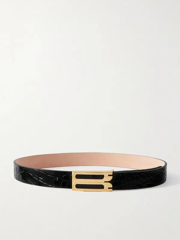Victoria Beckham Frame Croc-effect Leather Belt
