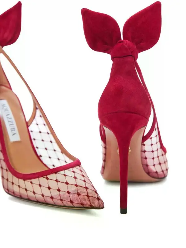 AQUAZZURA Mesh-panelled Stiletto Pumps - Red