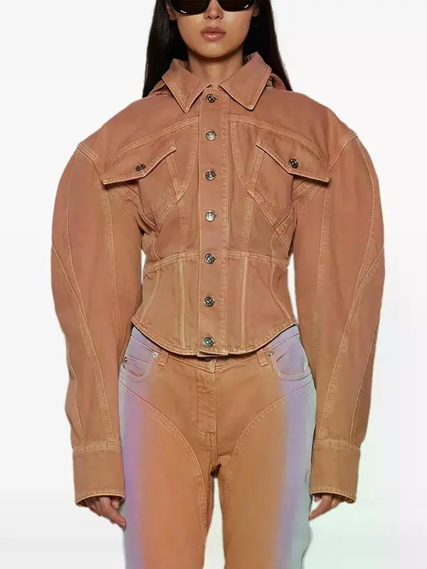 MUGLER Corseted Denim Jacket