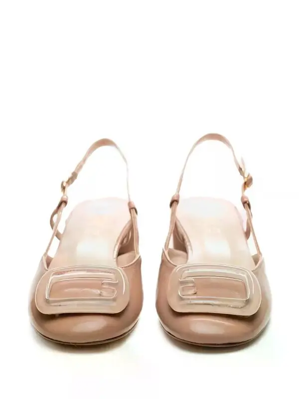 POCHE PARIS Block-heel Slingback Pumps