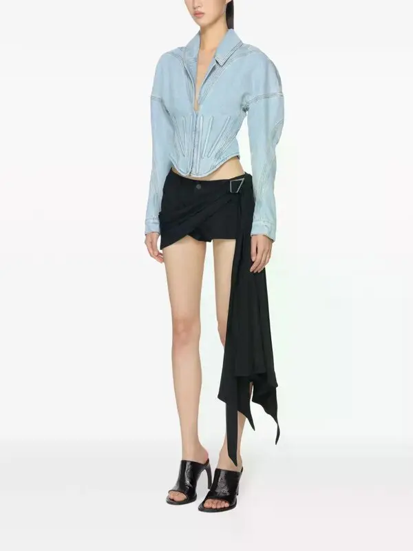 MUGLER Corset-style Denim Jacket