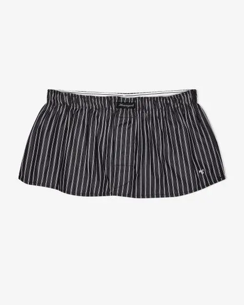 HOMMEGIRLS Mini Boxer Skirt / Bandeau Top - Black Stripe