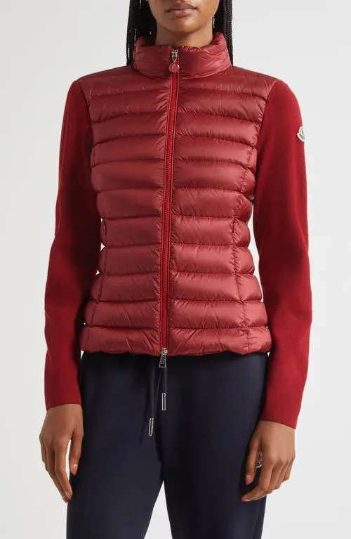 Moncler Virgin Wool-blend Knit & Down Cardigan