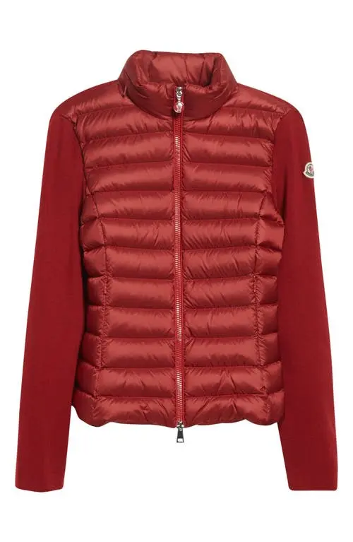 Moncler Virgin Wool-blend Knit & Down Cardigan