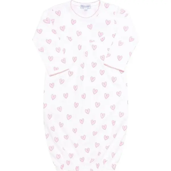 NELLAPIMA Heart Print Baby Gown - Pink