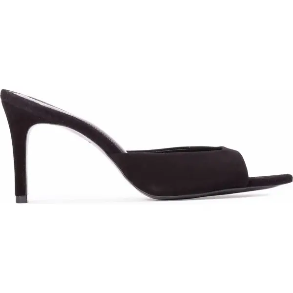 BLACK SUEDE STUDIO Brea 80 Suede Mule - Black Suede