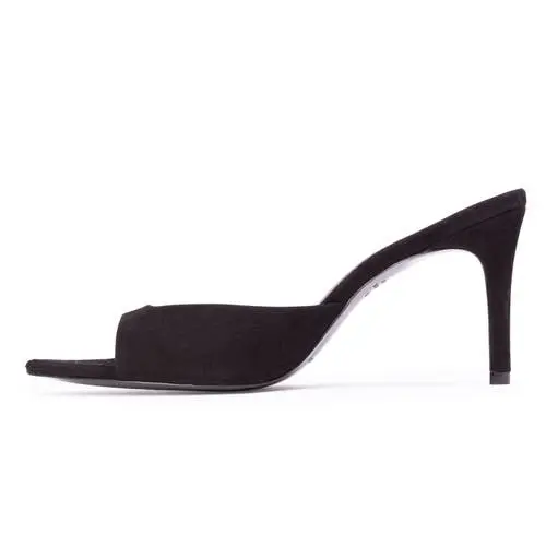 BLACK SUEDE STUDIO Brea 80 Suede Mule - Black Suede