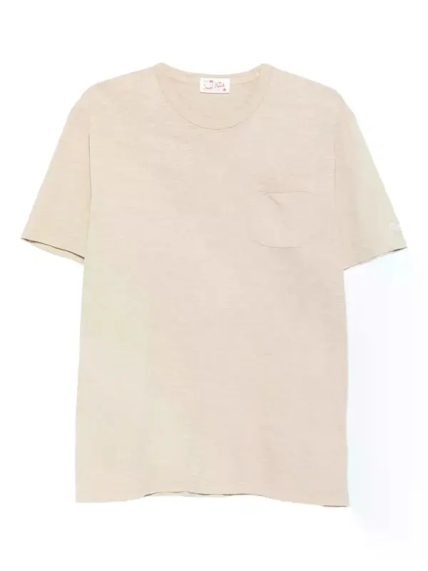 MC2 SAINT BARTH Pocket Cotton T-shirt - Neutrals
