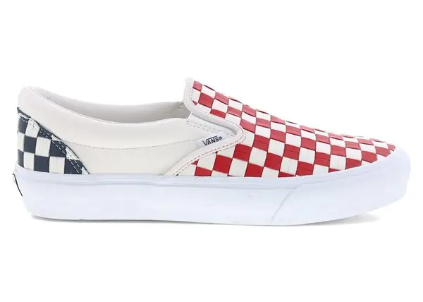 VANS Classic Slip-on Vlt Lx Woven Checkboard - Red/blanc/dress Blues