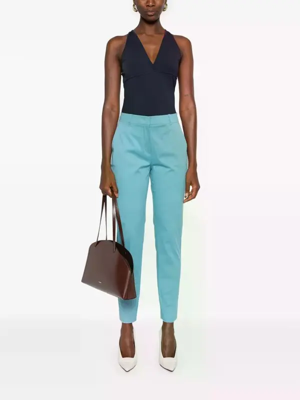 Max Mara Stretch-cotton Straight-leg Trousers