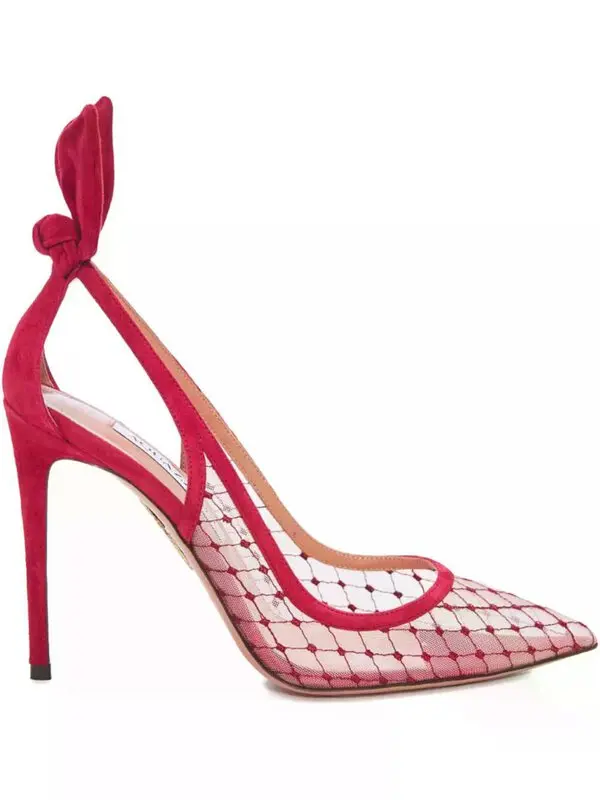 AQUAZZURA Mesh-panelled Stiletto Pumps - Red