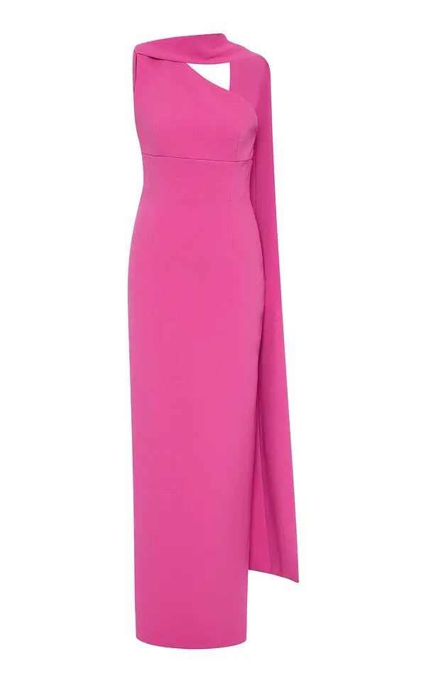 Rachel Gilbert Clara Single-shoulder Capelet Gown