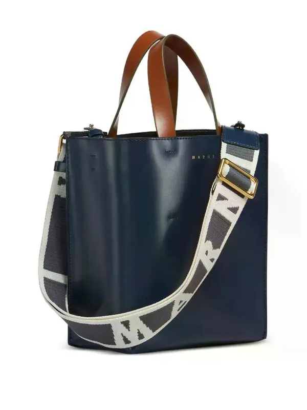 Marni Mini Museo Two-tone Structured Tote Bag - Blue