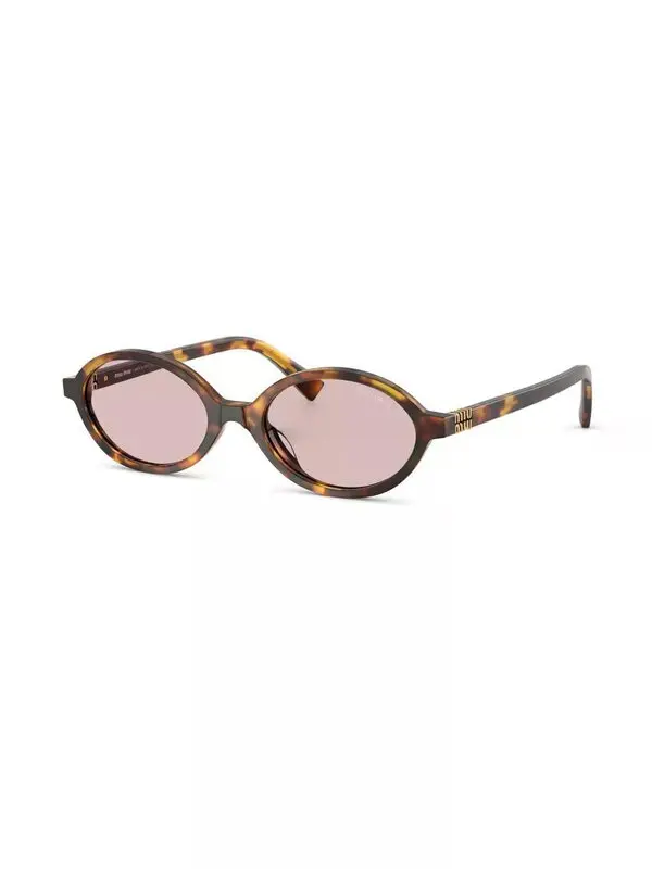 Miu Miu Oval Frame Sunglasses - Brown
