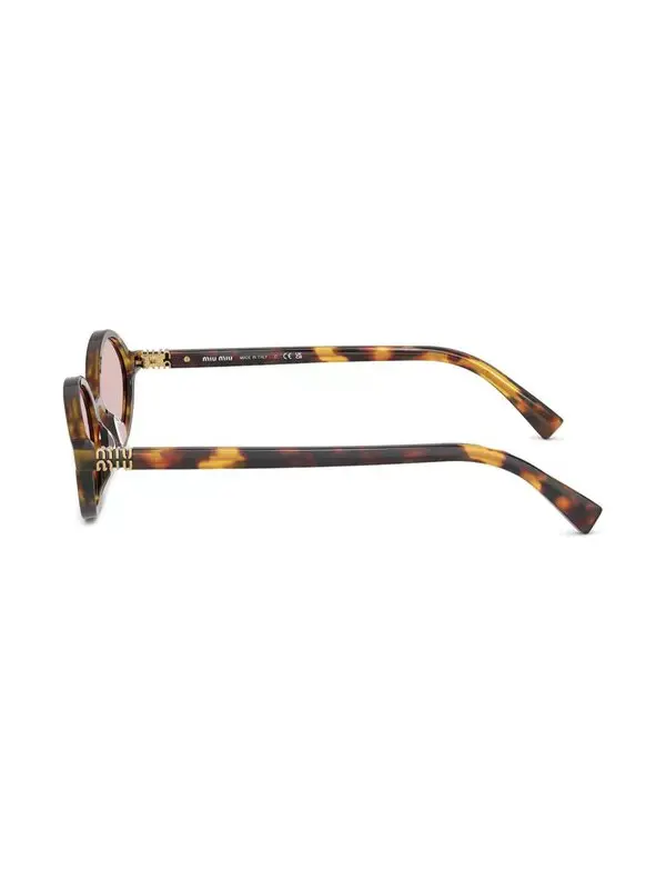Miu Miu Oval Frame Sunglasses - Brown