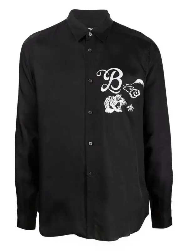 Comme Des Garçons Tiger-embroidered Shirt