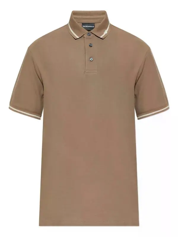 Emporio Armani Tipped Polo Shirt - Neutrals