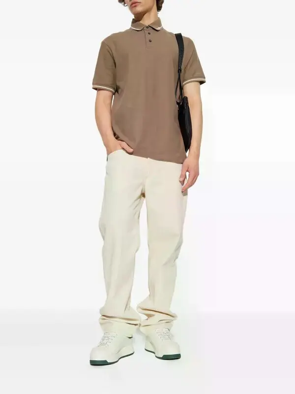 Emporio Armani Tipped Polo Shirt - Neutrals