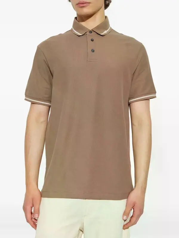 Emporio Armani Tipped Polo Shirt - Neutrals