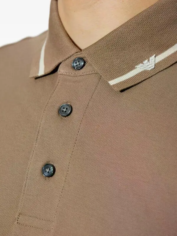 Emporio Armani Tipped Polo Shirt - Neutrals