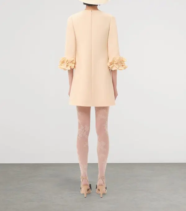 Valentino Garavani Crepe Couture Mini Dress With Ruffled Sleeves