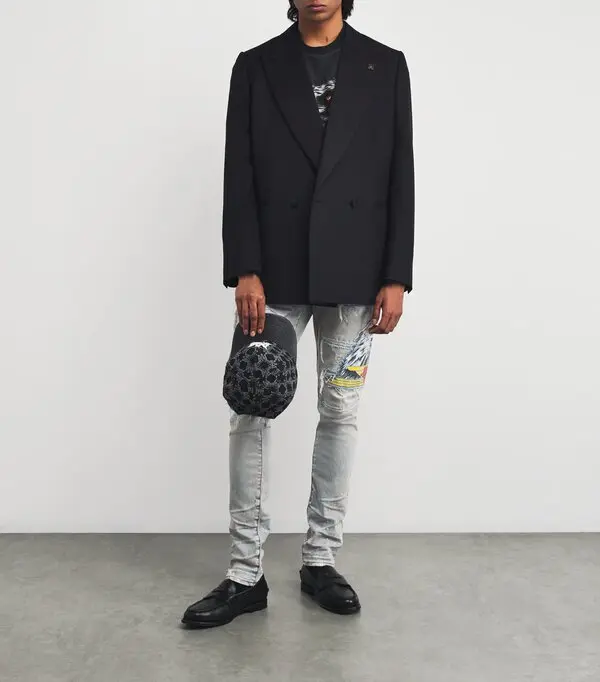 Amiri Distressed Cement Thrasher Skinny Jeans