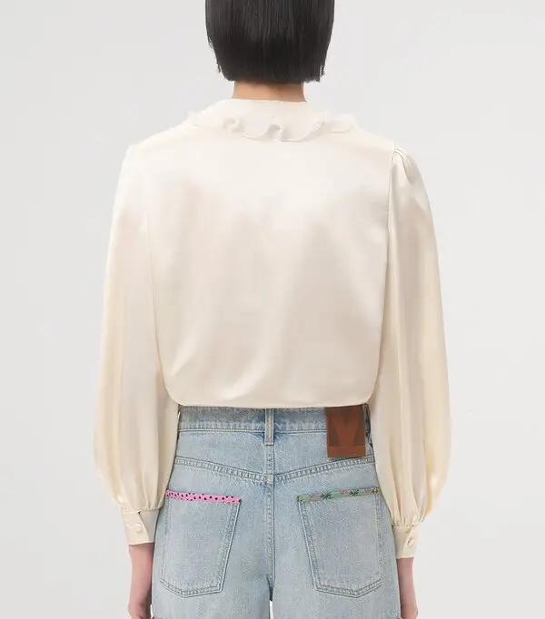 Valentino Garavani Silk Lace-trimmed Blouse