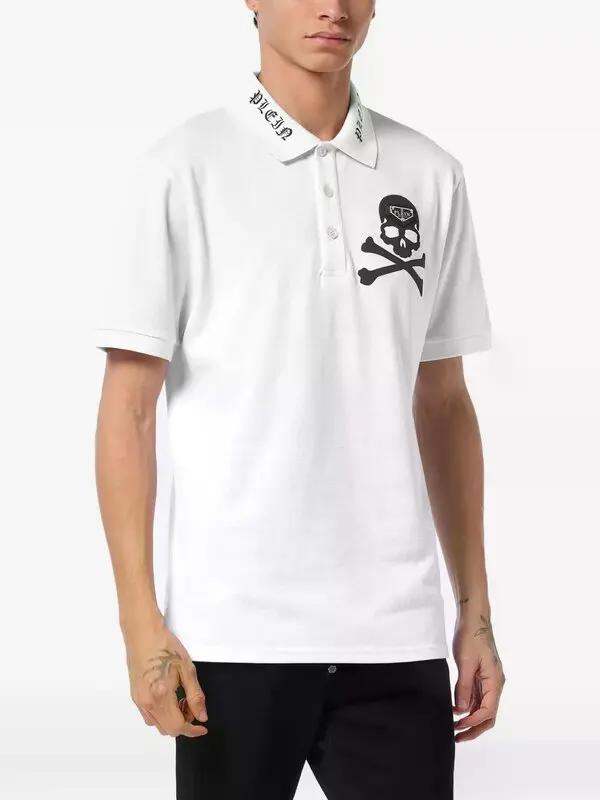 Philipp Plein Skull & Bones Polo Shirt - White