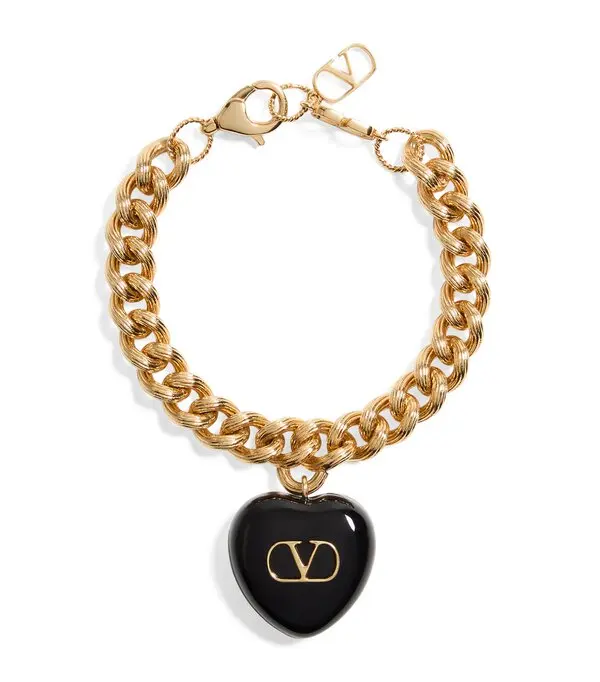 Valentino Garavani Enamel Coeur Royal Bracelet - Black