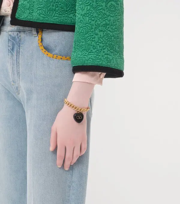 Valentino Garavani Enamel Coeur Royal Bracelet - Black