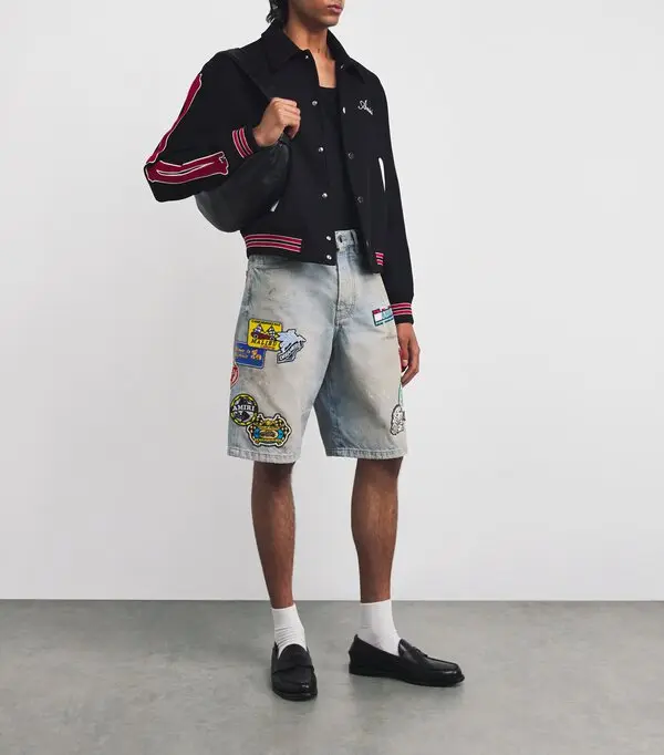 Amiri Station Patch Denim Shorts