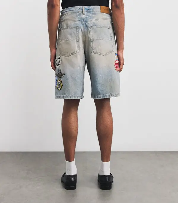 Amiri Station Patch Denim Shorts
