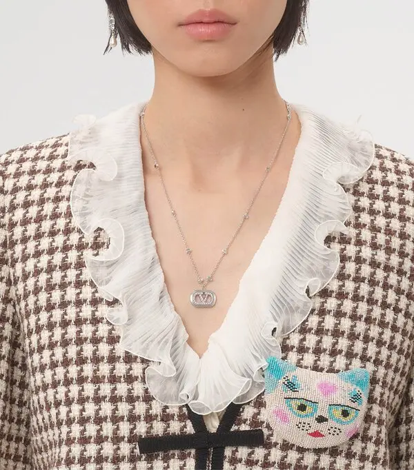 Valentino Garavani Ovalette Vlogo Pendant Necklace