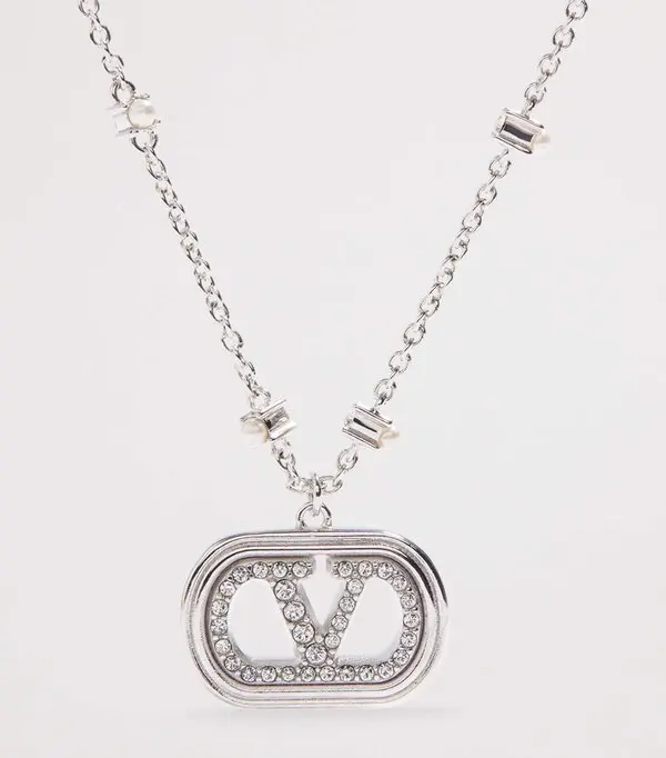 Valentino Garavani Ovalette Vlogo Pendant Necklace