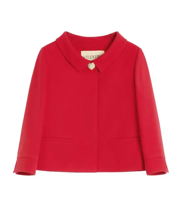Valentino Garavani Wool-silk Embellished Jacket - Red