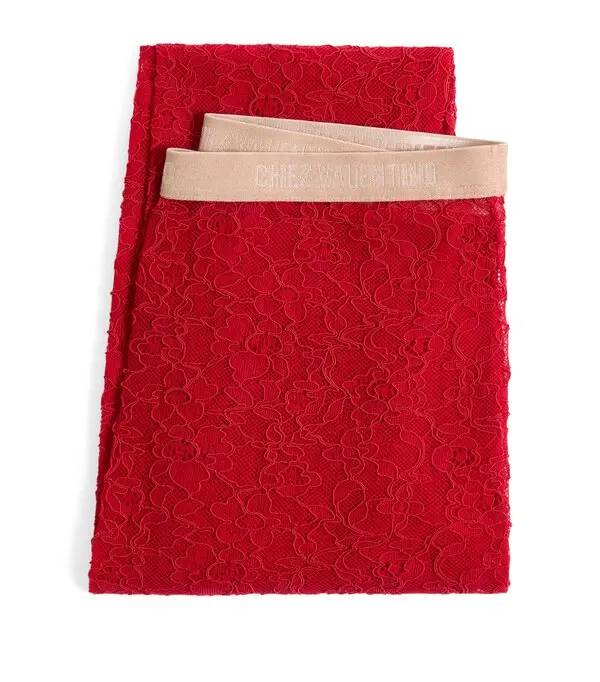 Valentino Garavani Lace Floral Tights - Red