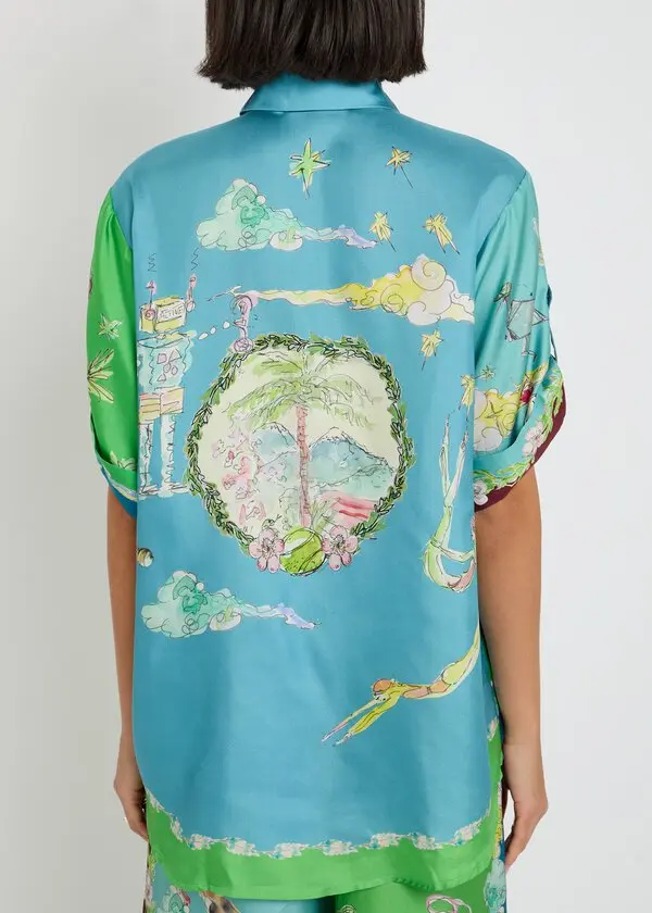 ALEMAIS Printed Silk-twill Shirt - Multicoloured