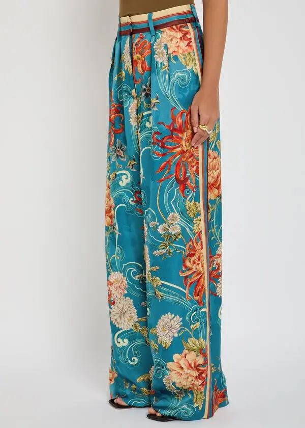 ALEMAIS Alémais Fletcher Printed Satin Trousers