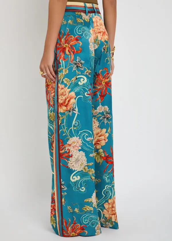 ALEMAIS Alémais Fletcher Printed Satin Trousers