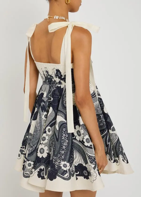 balloon dress mini Boho Balloon Sleeve Lace Up Back Satin Mini Dress