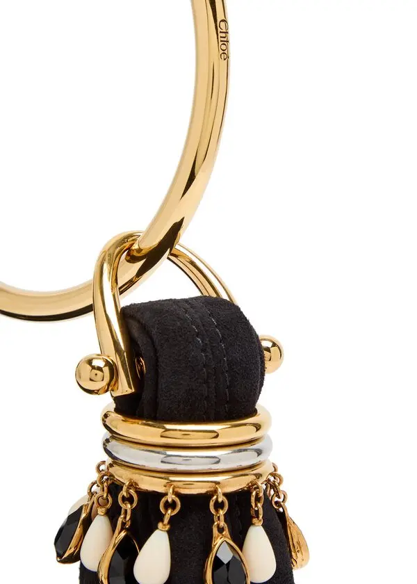 Chloé Embellished Suede Top Handle Bag - Black