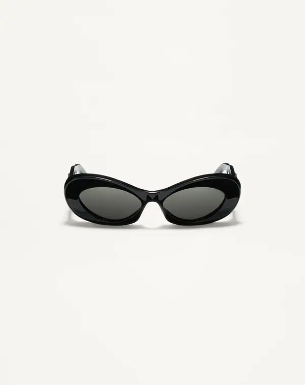 Valentino Garavani Narrow Oval Sunglasses - Black/grey