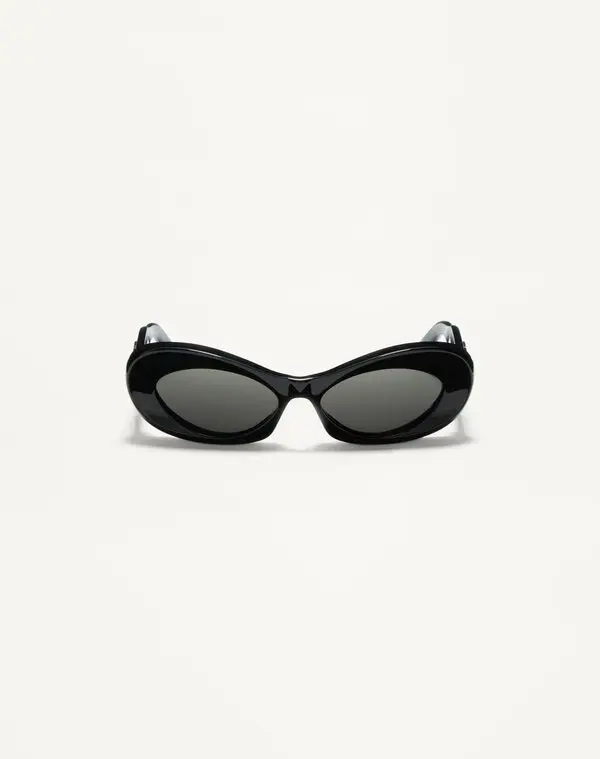 Valentino Garavani Narrow Oval Sunglasses - Black/grey