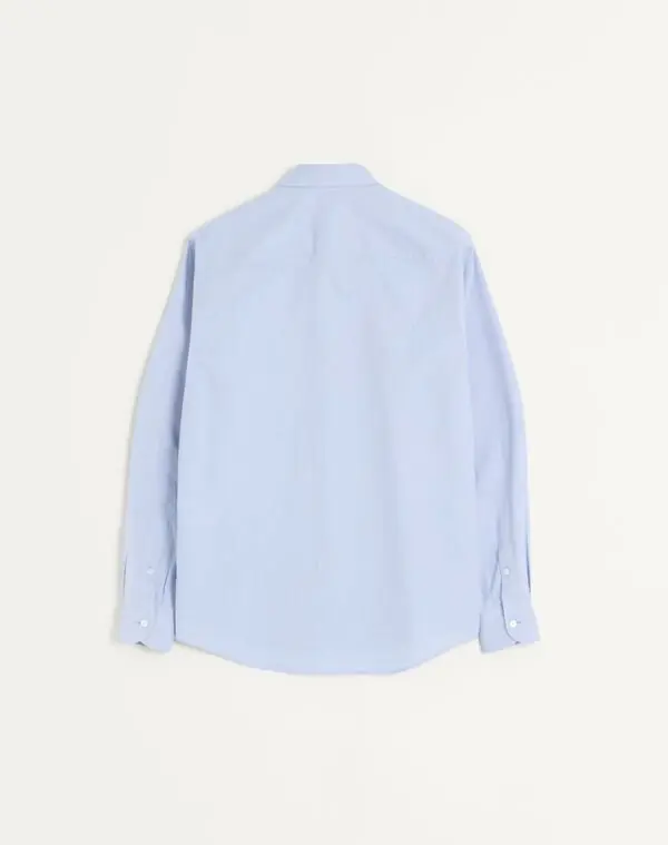 Valentino Garavani Cotton Oxford Shirt With Vlogo Embroidery - Azure