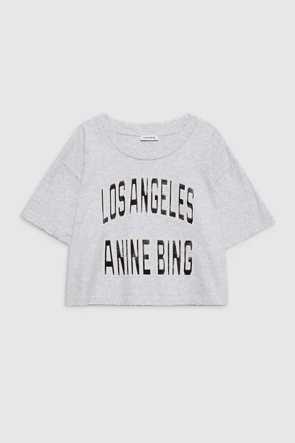 ANINE BING Johnny Cropped Tee - Grey
