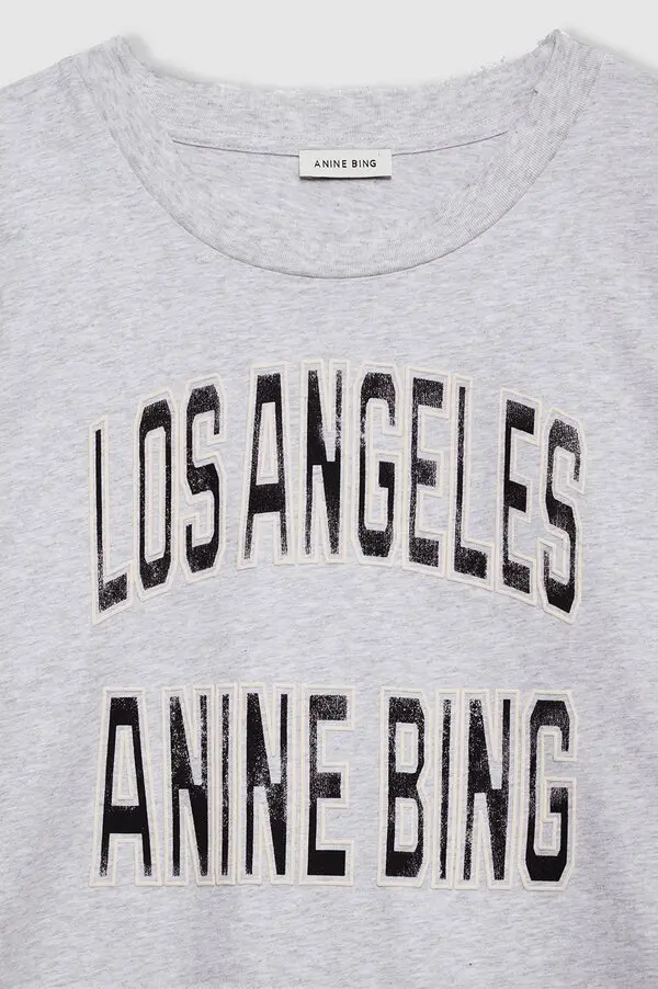ANINE BING Johnny Cropped Tee - Grey